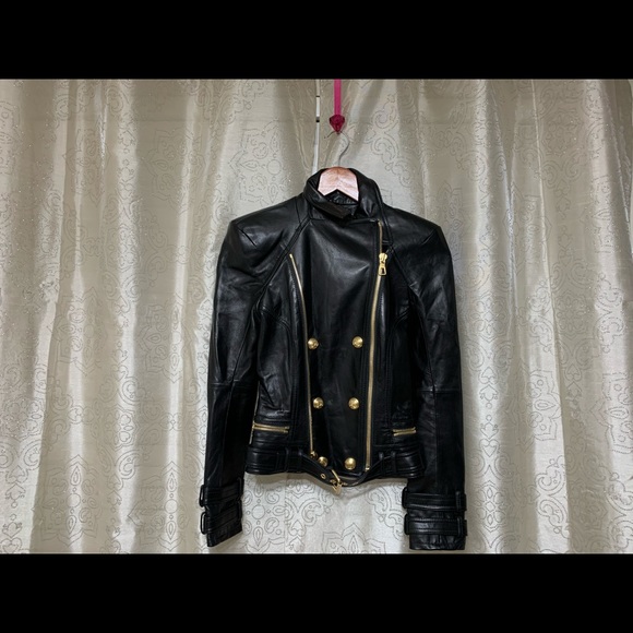 Balmain | Jackets & Coats | Balmain Hm Leather Jacket Rare Find Size 2 ...